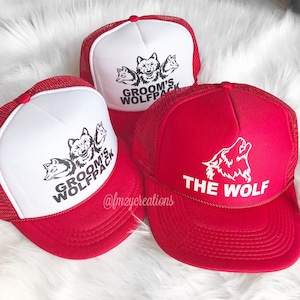 Bachelor Party Hats Groomsman Hat Wolfpack Hat Bachelor Party Gifts Bachelor TRUCKER Hats Team ...