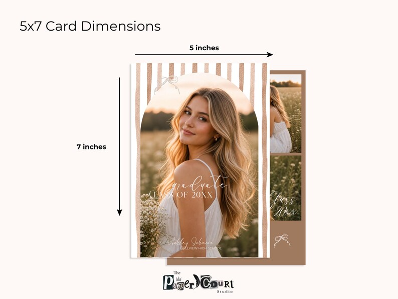 Modern Graduation Announcement Photo Invite • Neutral Brown Canva ...