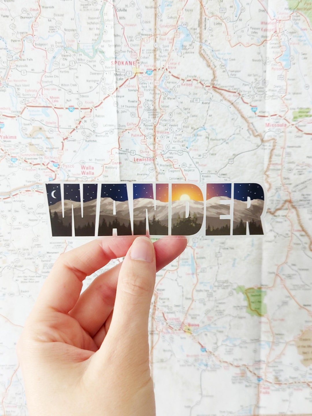 WANDER Vinyl Sticker: Mountain Sunrise Laptop Decal - Etsy