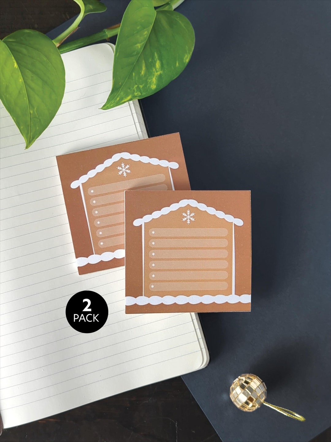 Gingerbread House Sticky Notes Pack of 2 or 4: Holiday | Stocking ...
