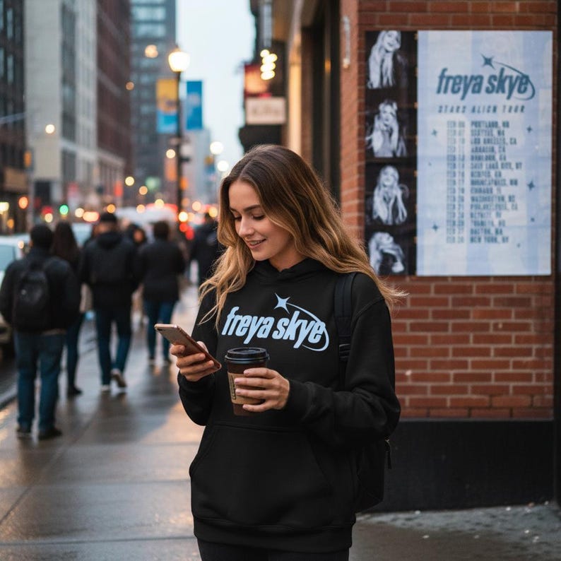 Official Freya Skye Stars Align Tour Hoodie - Concert Merchandise Unisex Pullover Sweatshirt ...