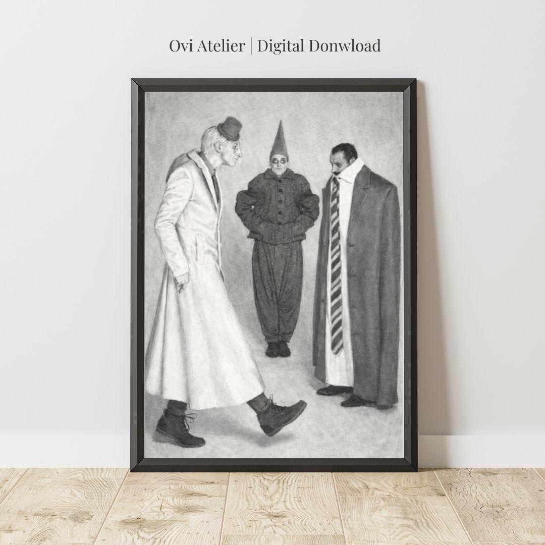 Vintage Absurd Human Scene Wall Art | Dark Conceptual Decor | Digital ...