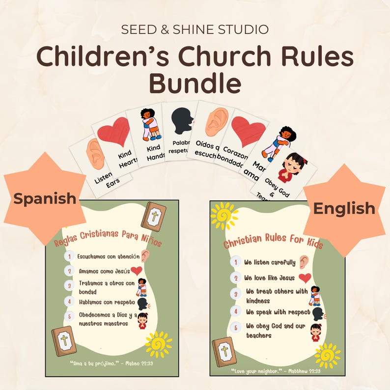 Children’s Church Rules Bundle | Christian Rules for Kids | English ...
