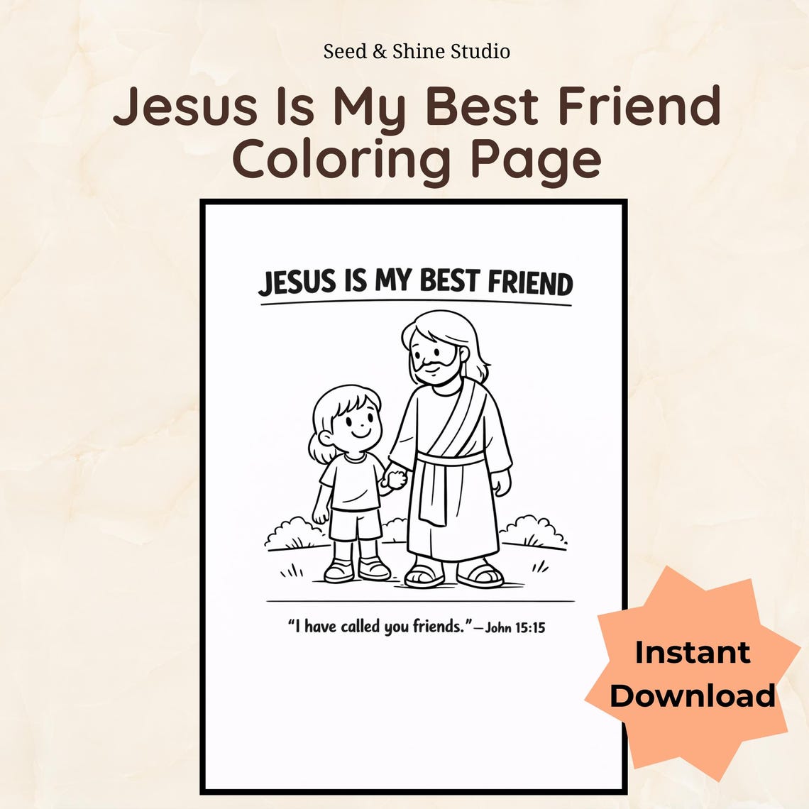 Jesus is My Best Friend Coloring Page | Christian Worksheet for Kids ...