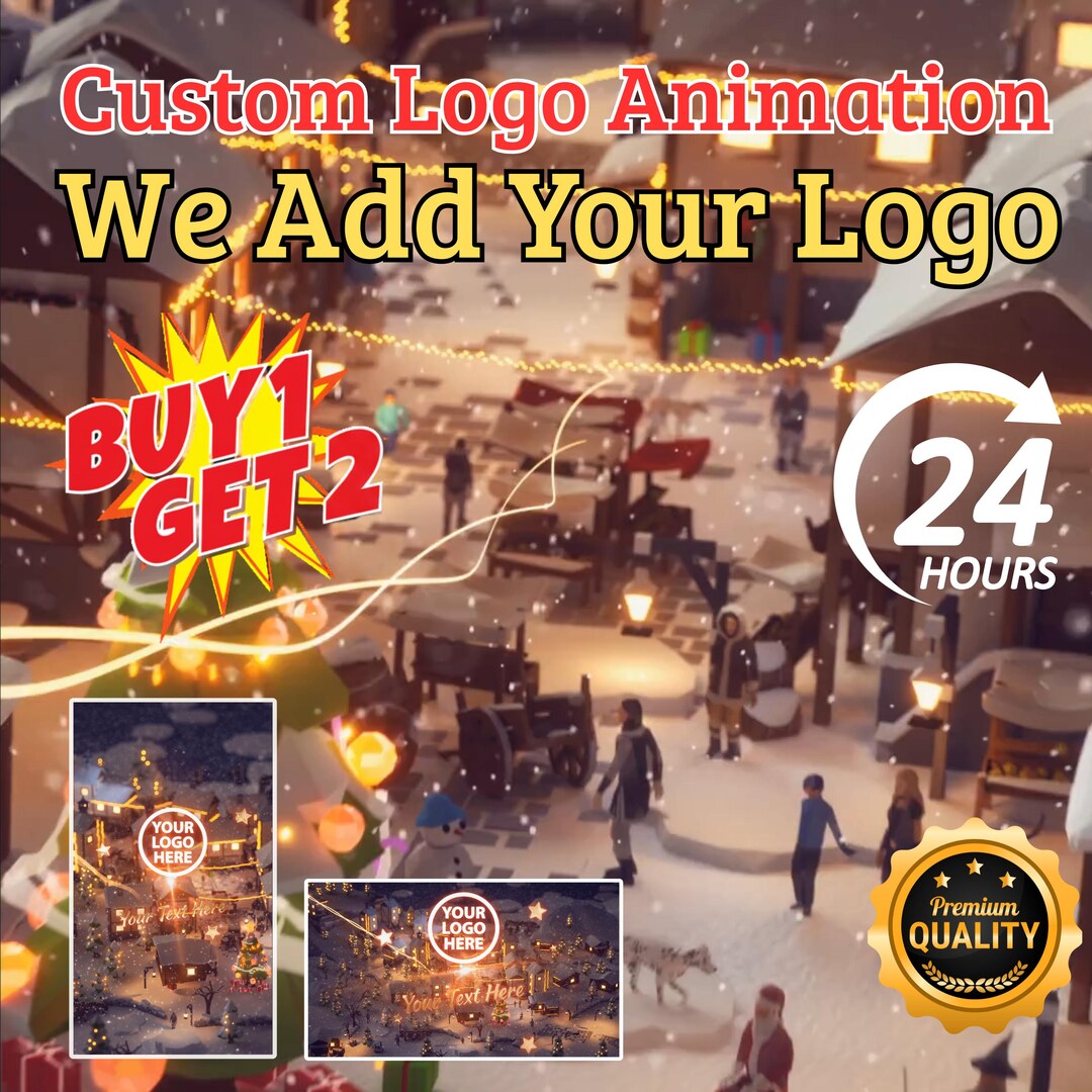 Custom Christmas Village Logo Animation | Holiday Lights Reveal (1080p ...