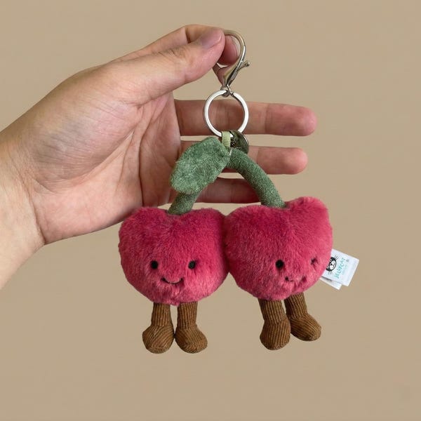 Jellycat Cherry Keychain - Etsy
