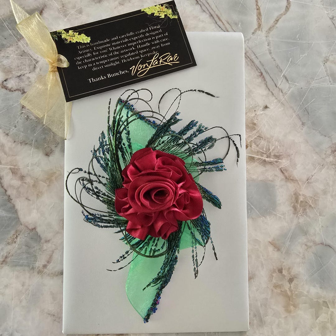 Scarlet Rose Boutonniere: Peacock Feather Pin, Emerald Organza - Etsy