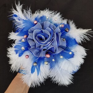 Royal Blue Periwinkle and White | Wristlet Nosegay Posy Handheld Clutch ...
