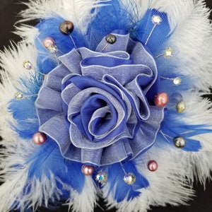 Royal Blue Periwinkle and White | Wristlet Nosegay Posy Handheld Clutch ...