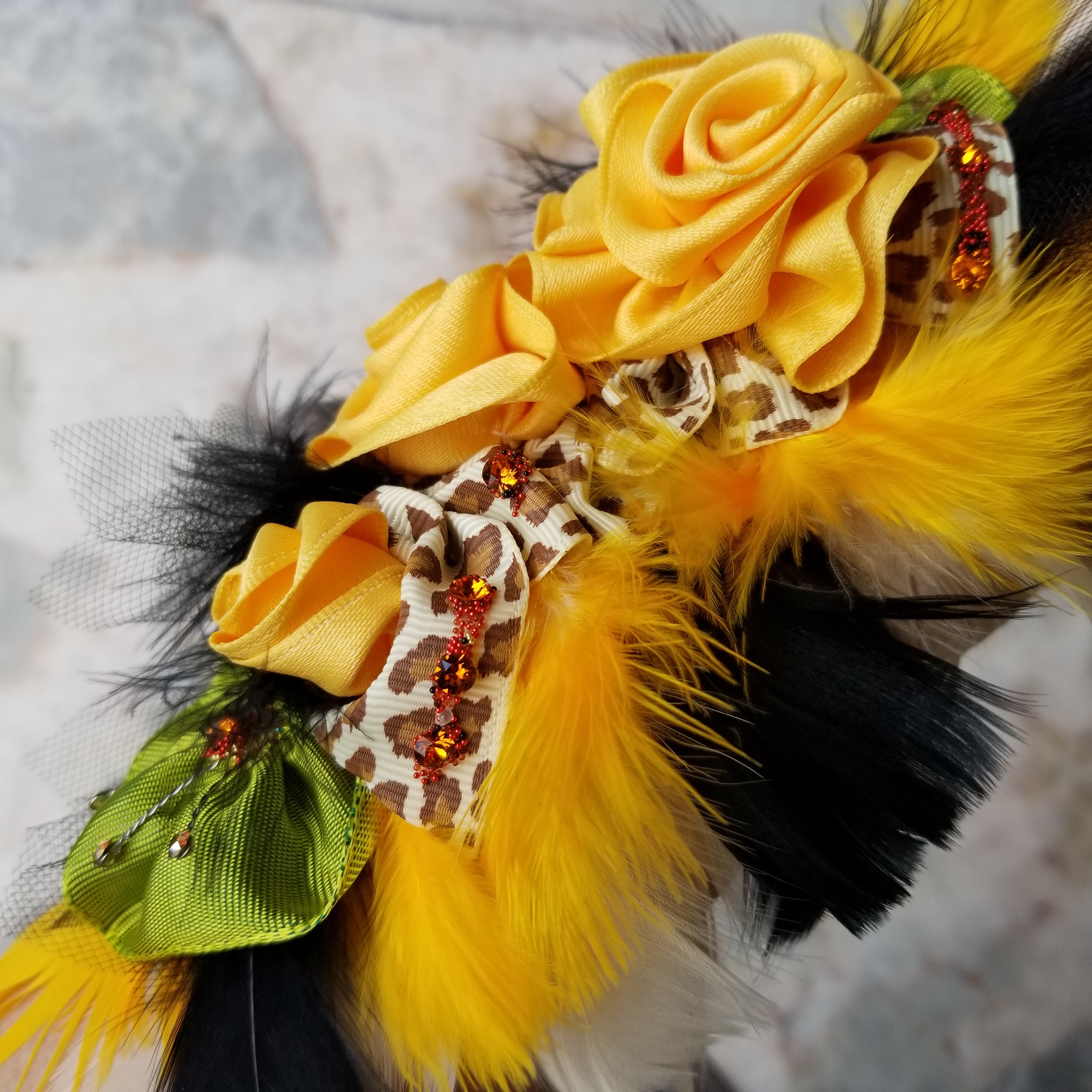 Exquisite Wrist Corsage. Buttercup Duchesse Satin, Leopard Print ...