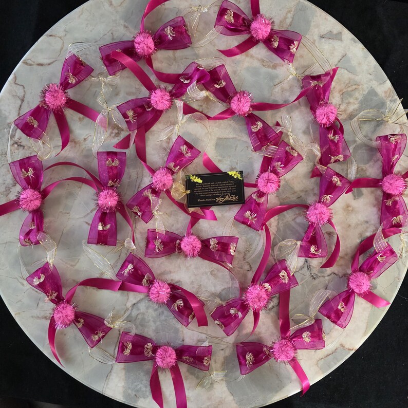 Garland: Pink Ribbon Bows, Party Decorations - Etsy