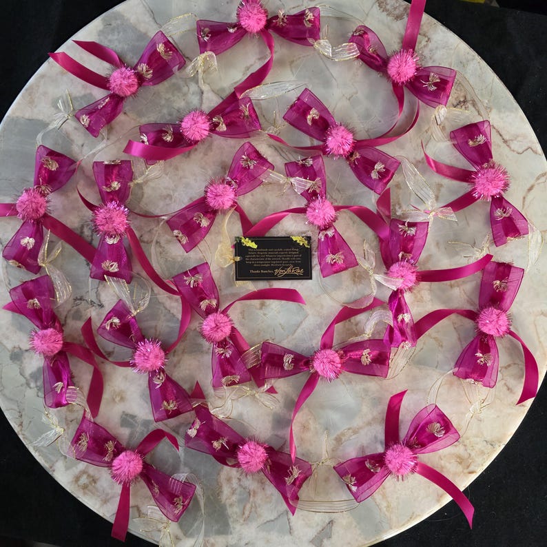 Garland: Pink Ribbon Bows, Party Decorations - Etsy