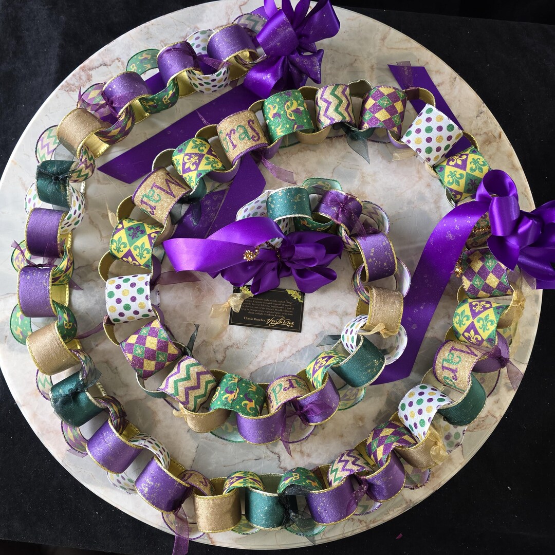 Mardi Gras Chain Garland Novelty Ribbons - Etsy