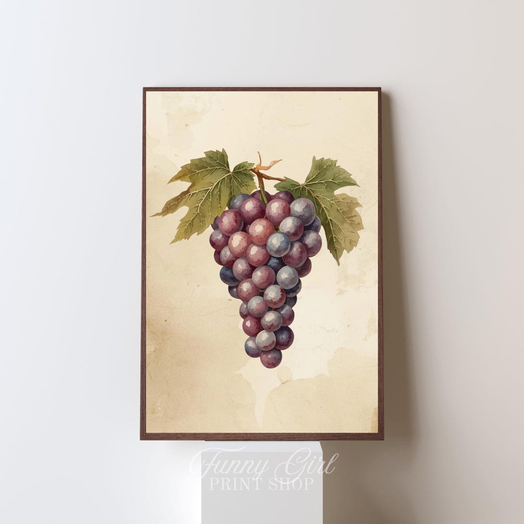 Vintage Wine Glass Print | Watercolor Wine Illustration | Elegant Bar ...