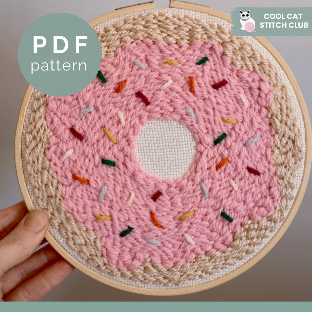 Delicious Donut Punch Needle PDF Pattern – Food Design, Modern ...