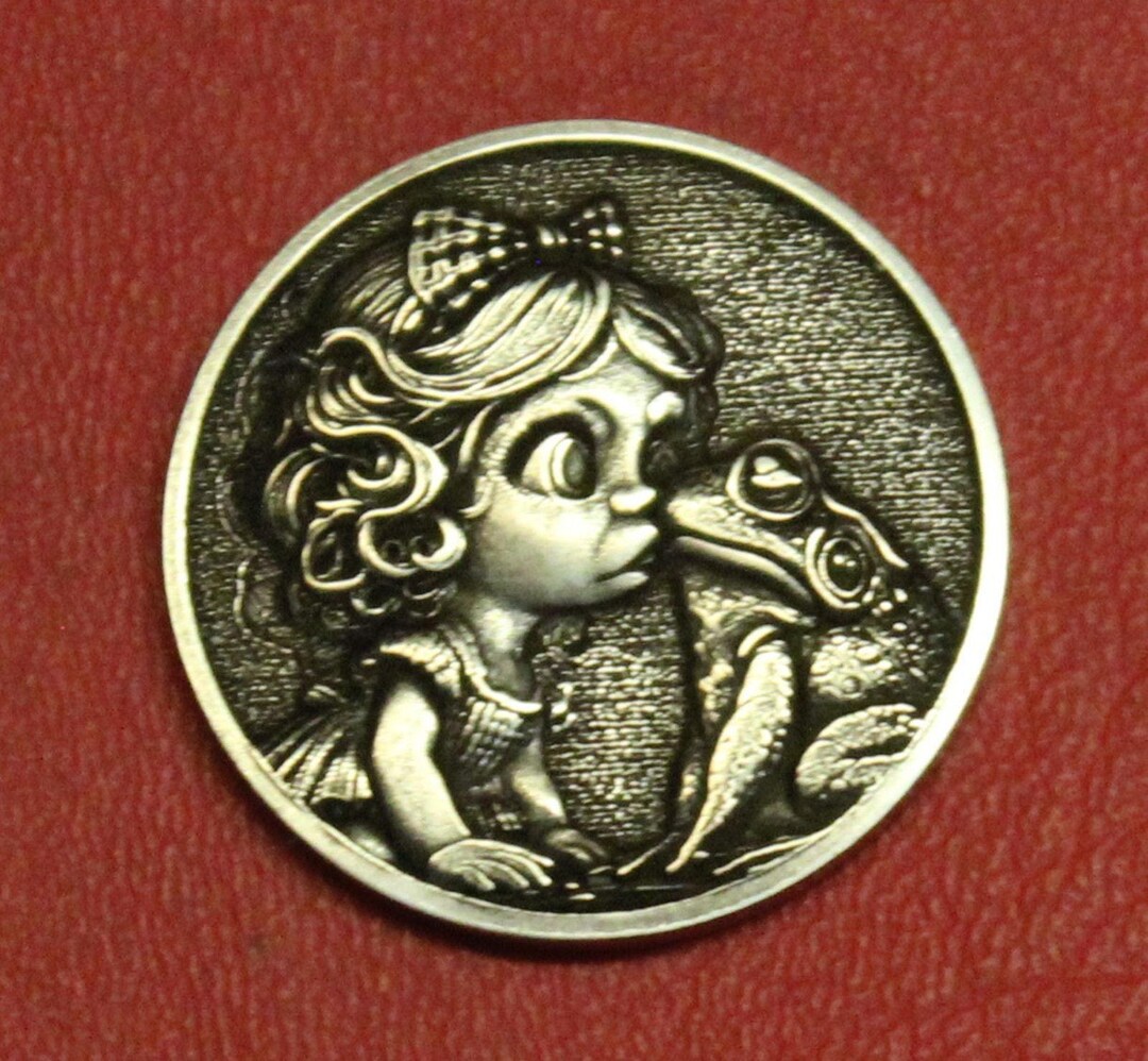 HOBO Nickel Little Girl & Frog Prince Real US Nickel - Etsy