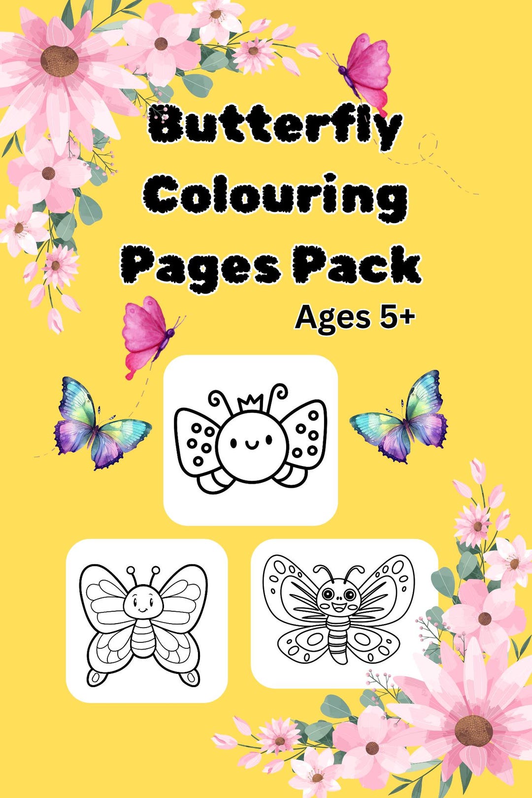 Butterfly Coloring Book for Kids 5+ | Garden Nature Printable (PDF ...
