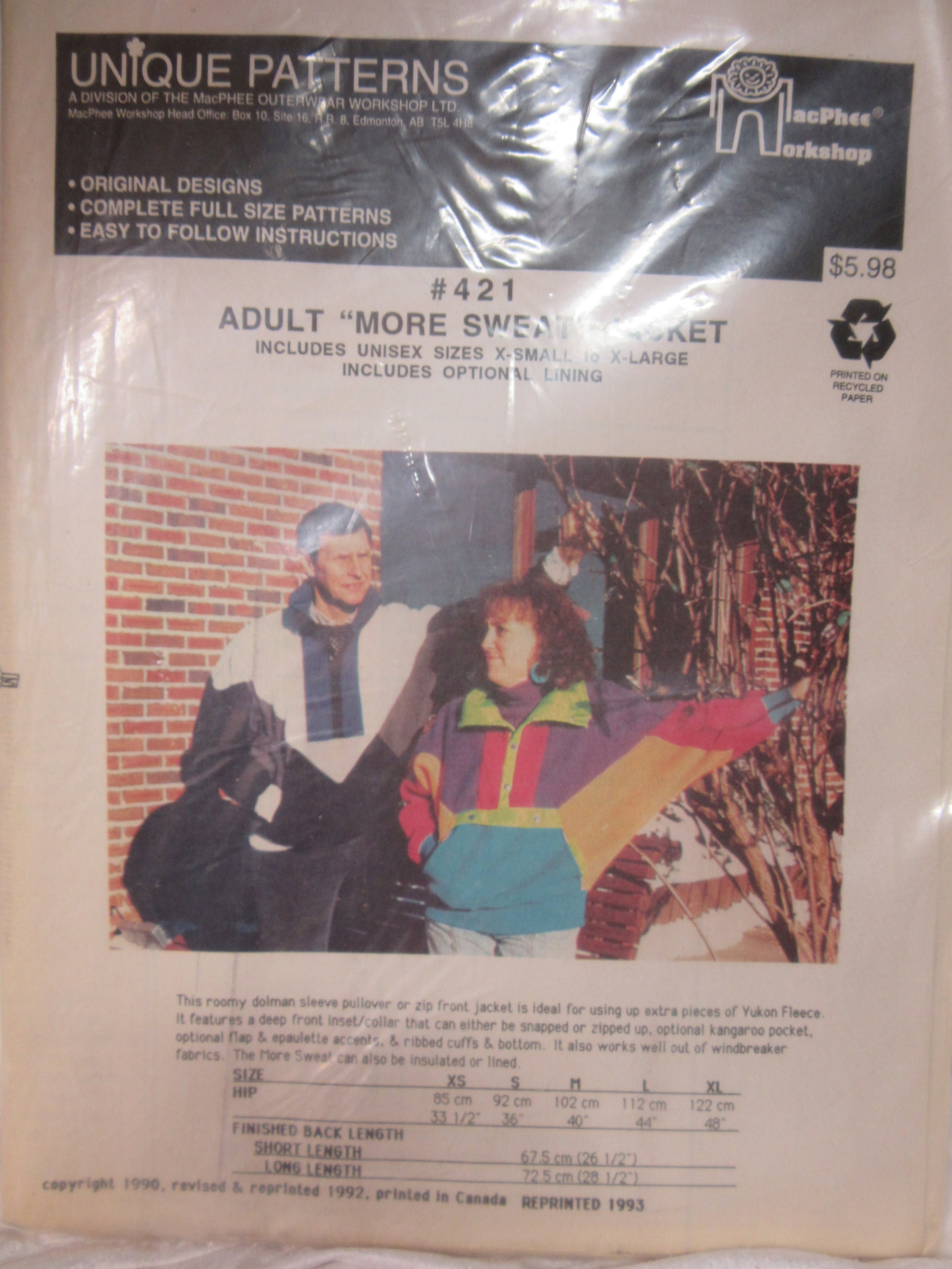 Sewing Pattern for a Crazy Coat Unique Patterns Macphee Workshop 421 - Etsy