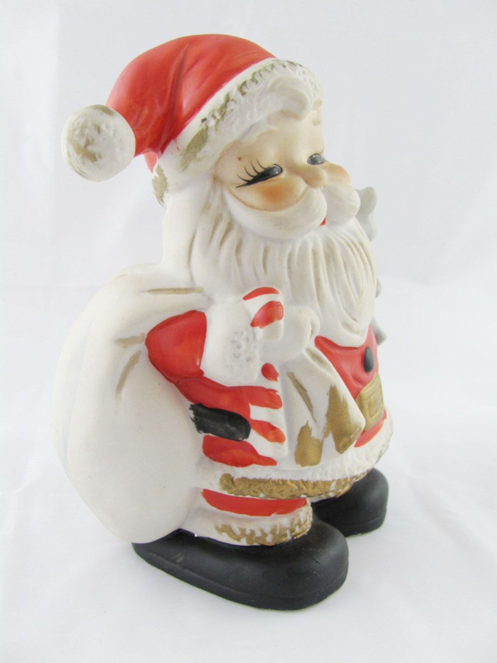 Jolly Old Elf Santa Christmas in July Porcelain Figurine Bank With ...