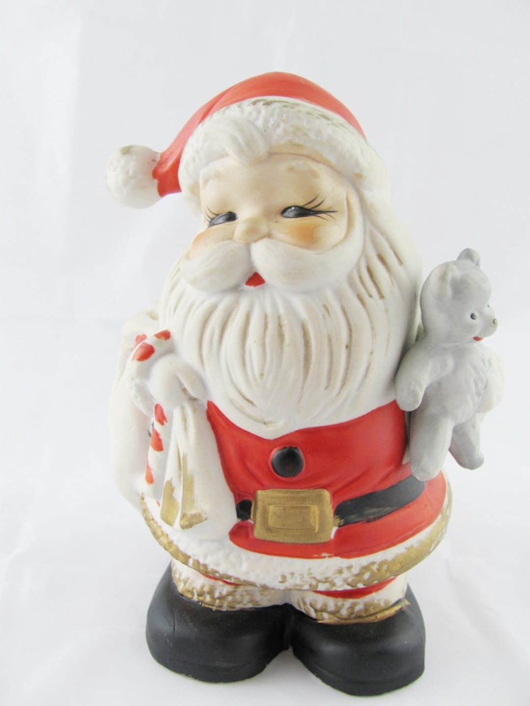 Jolly Old Elf Santa Christmas in July Porcelain Figurine Bank With ...
