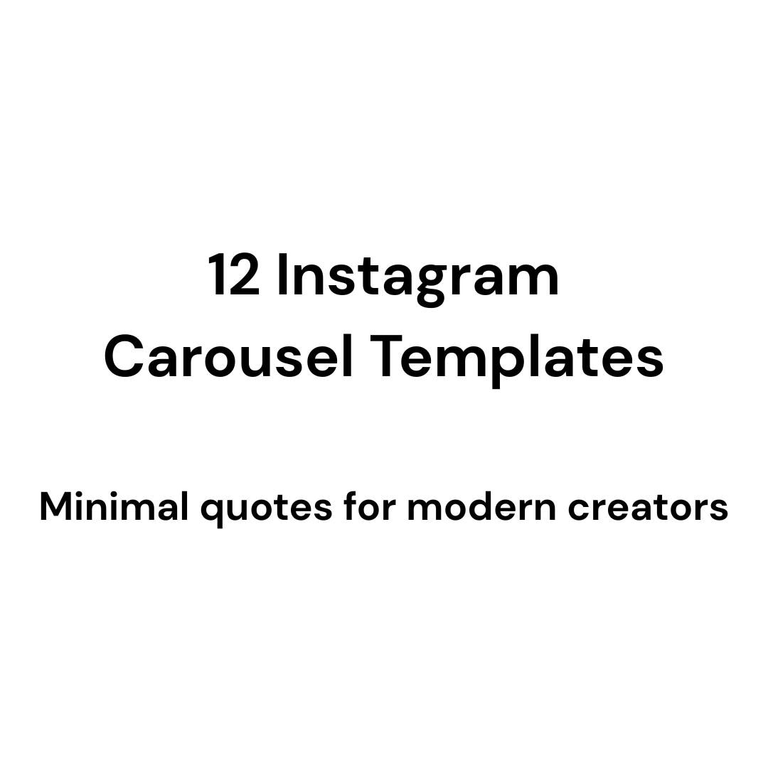 Minimalist Instagram Carousel Templates – Quote Posts (digital Download ...