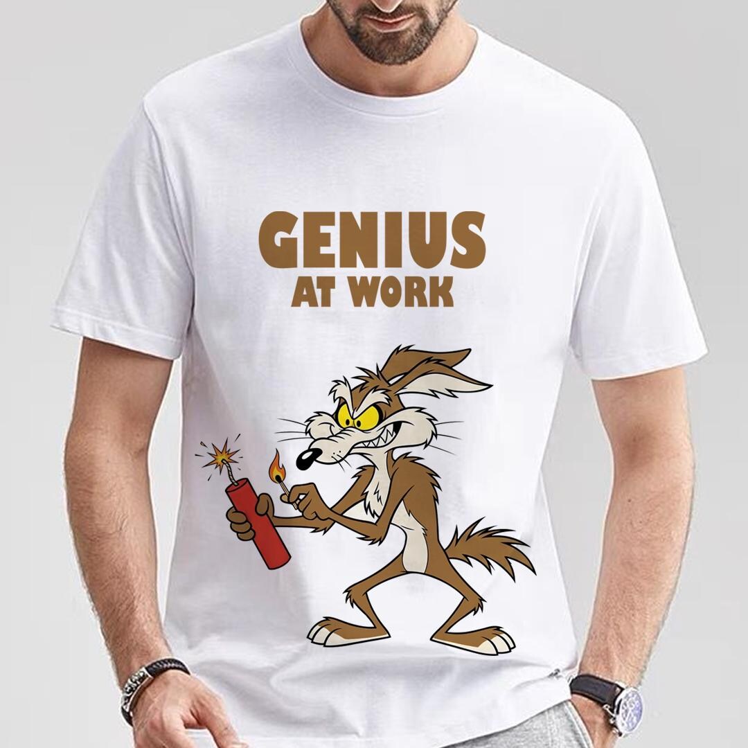 Genius at Work PNG, Funny Sarcastic Shirt Design, Cartoon Coyote ...