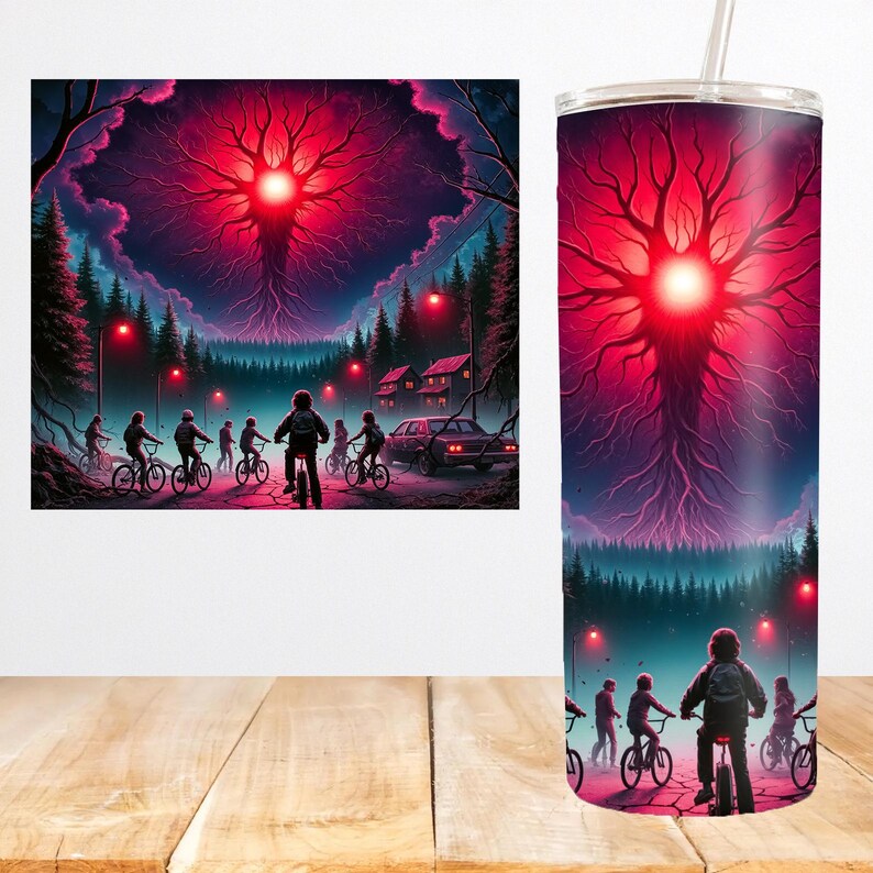 Stranger Things PNG: Spooky Forest Sublimation Design (300dpi),20oz ...