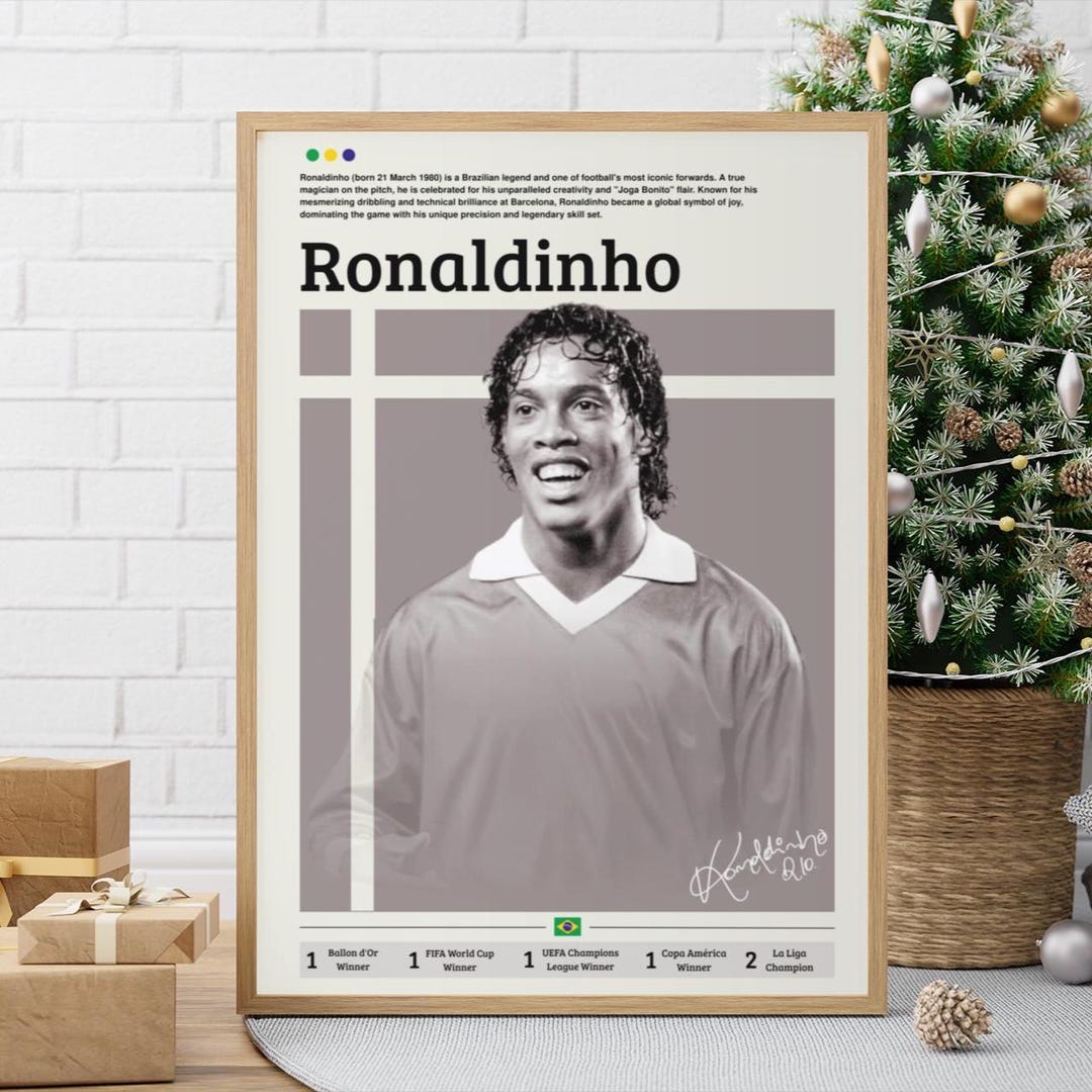 Ronaldinho Brazil World Cup Poster Printable Art Digital Print Football ...