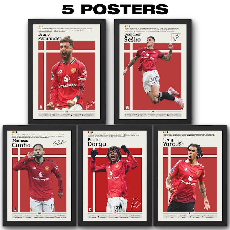 Man United Poster Bundle - Etsy UK