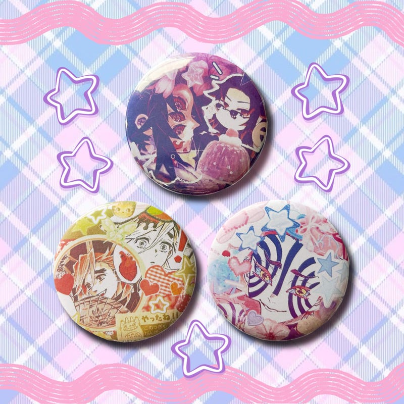 Demon Slayer Pin Button - Etsy