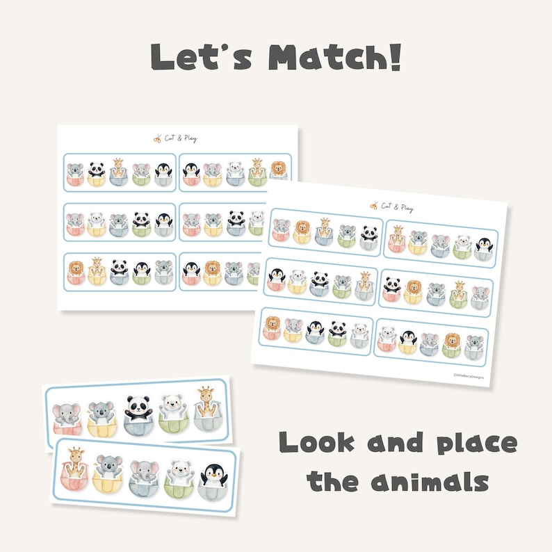 Animal Matching Game, Ferris Wheel Toddler Activity, Preschool Learning ...