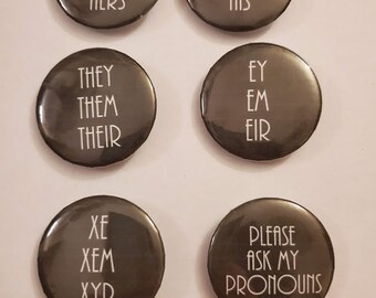 Pronoun Ribbon - Etsy