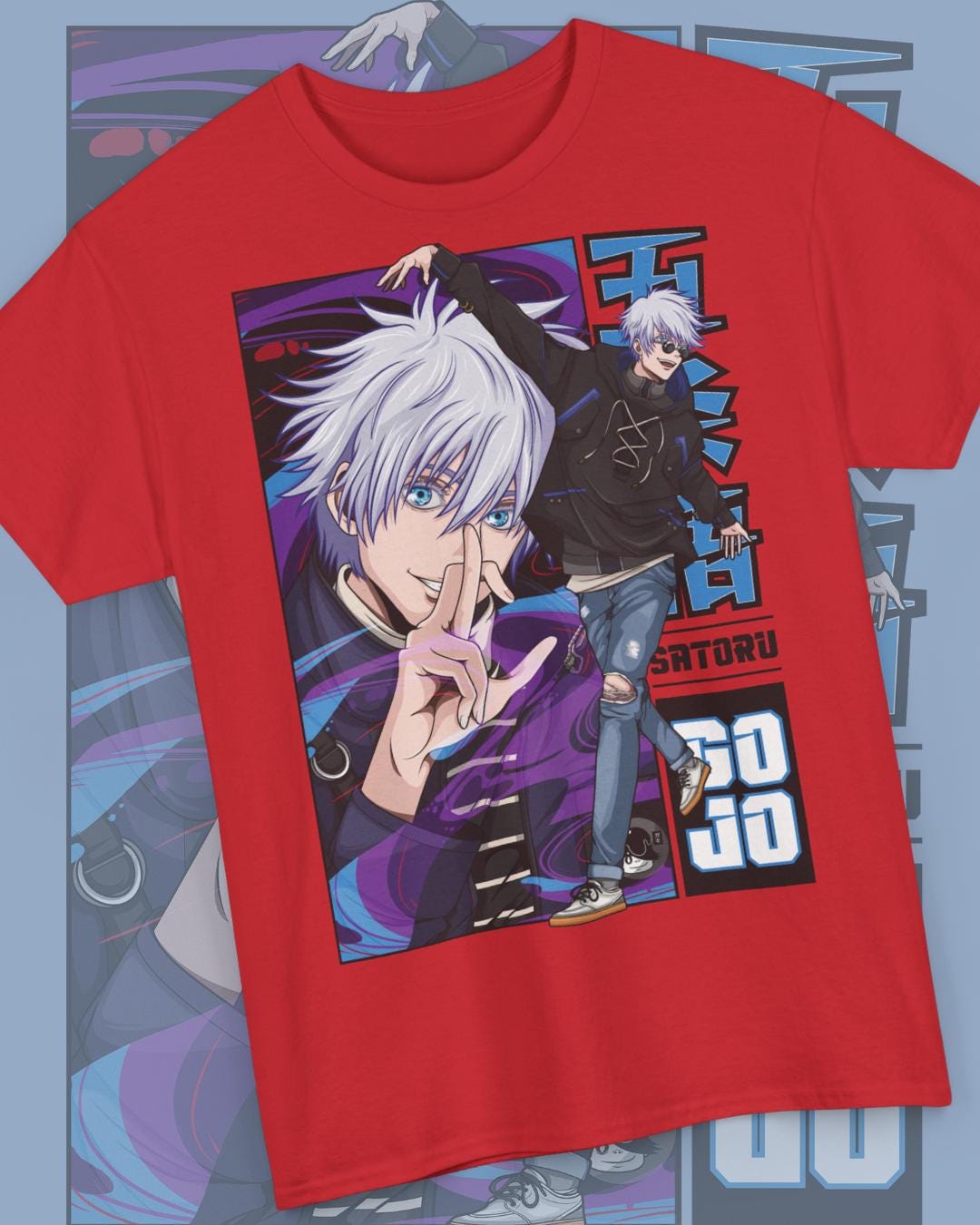 Satoru Gojo Graphic Tee | Anime Illustration, Jujutsu Kaisen Shirt - Etsy