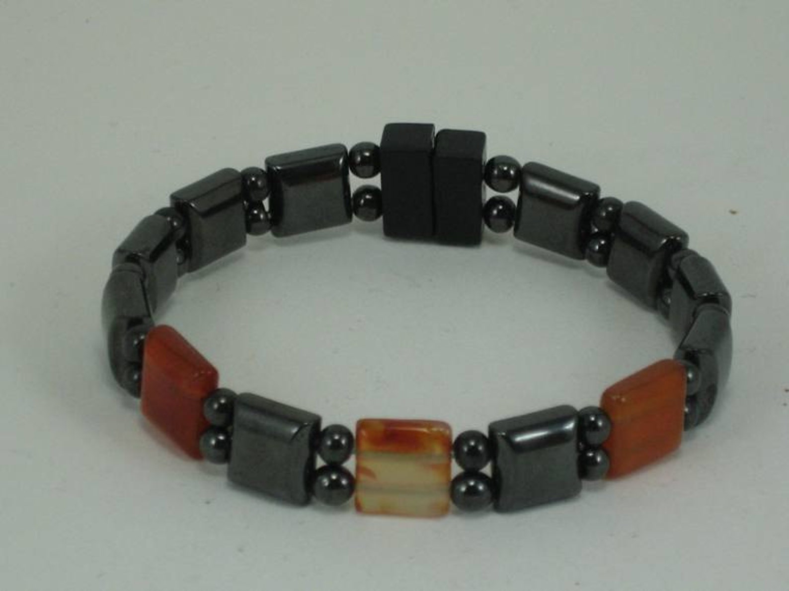 Ladies Magnetic Magnetite Lodestone Double Bracelet Orange - Etsy Canada