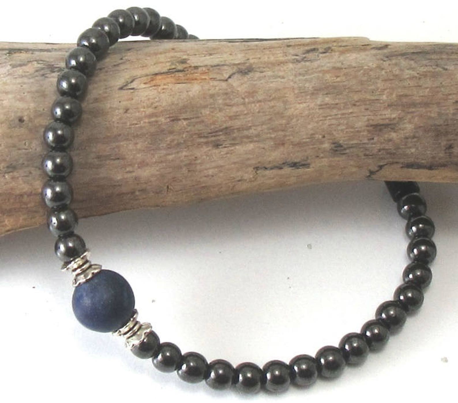Ladies Magnetic Magnetite Lodestone Necklace/bracelet Setdark - Etsy