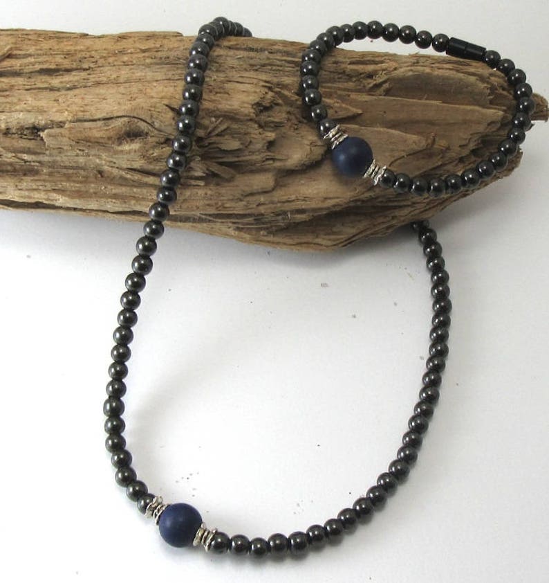 Ladies Magnetic Magnetite Lodestone Necklace/bracelet Setdark - Etsy