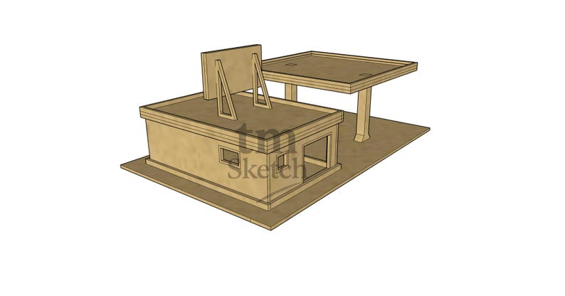 1/64 Scale Gas Station Digital DXF File | MDF Laser Cut DIY Fuel ...