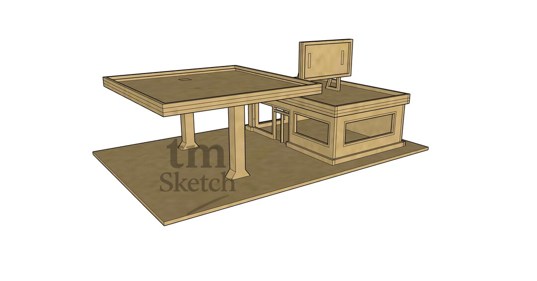 1/64 Scale Gas Station Digital DXF File | MDF Laser Cut DIY Fuel ...