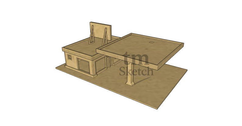 1/64 Scale Gas Station Digital DXF File | MDF Laser Cut DIY Fuel ...