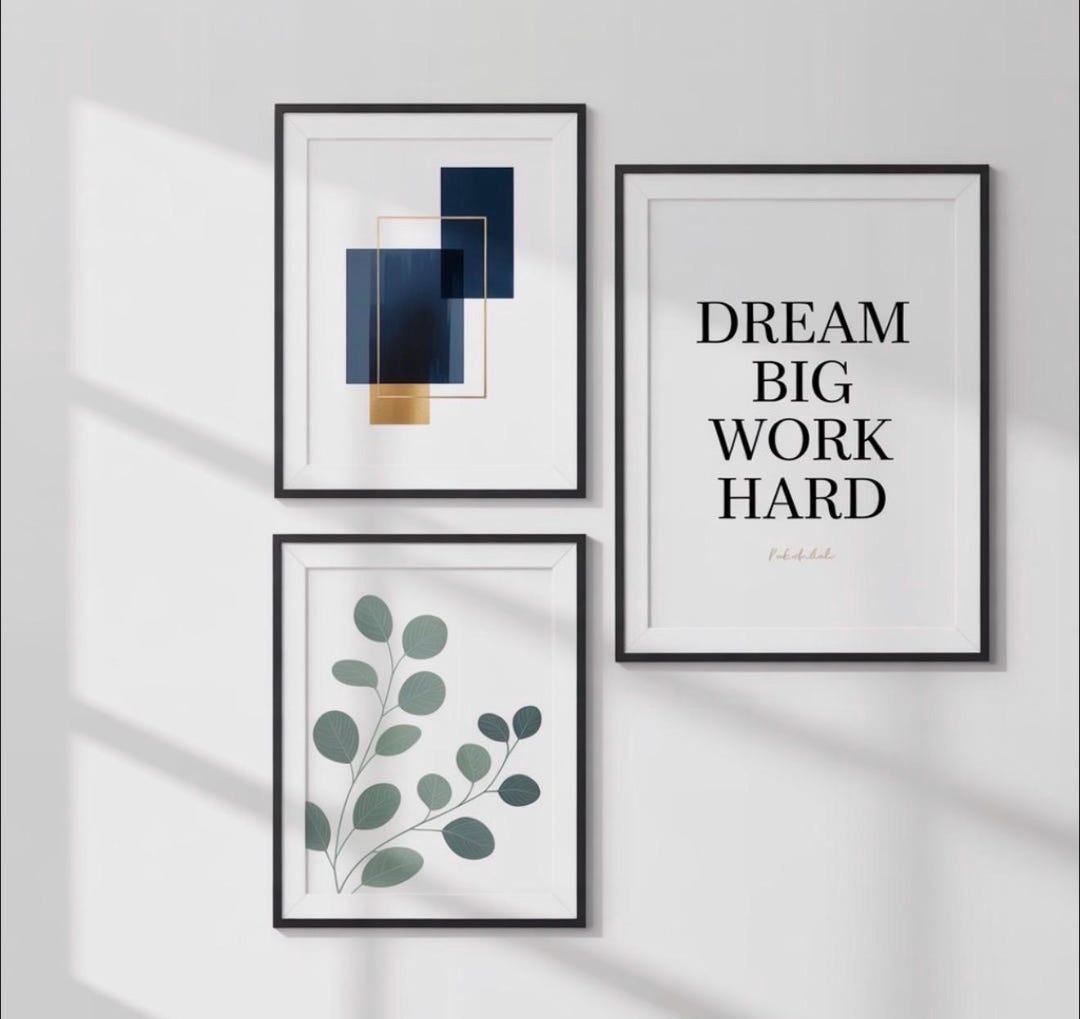 Office Wall Art Bundle Printable, Motivational Office Decor Set of 3 ...