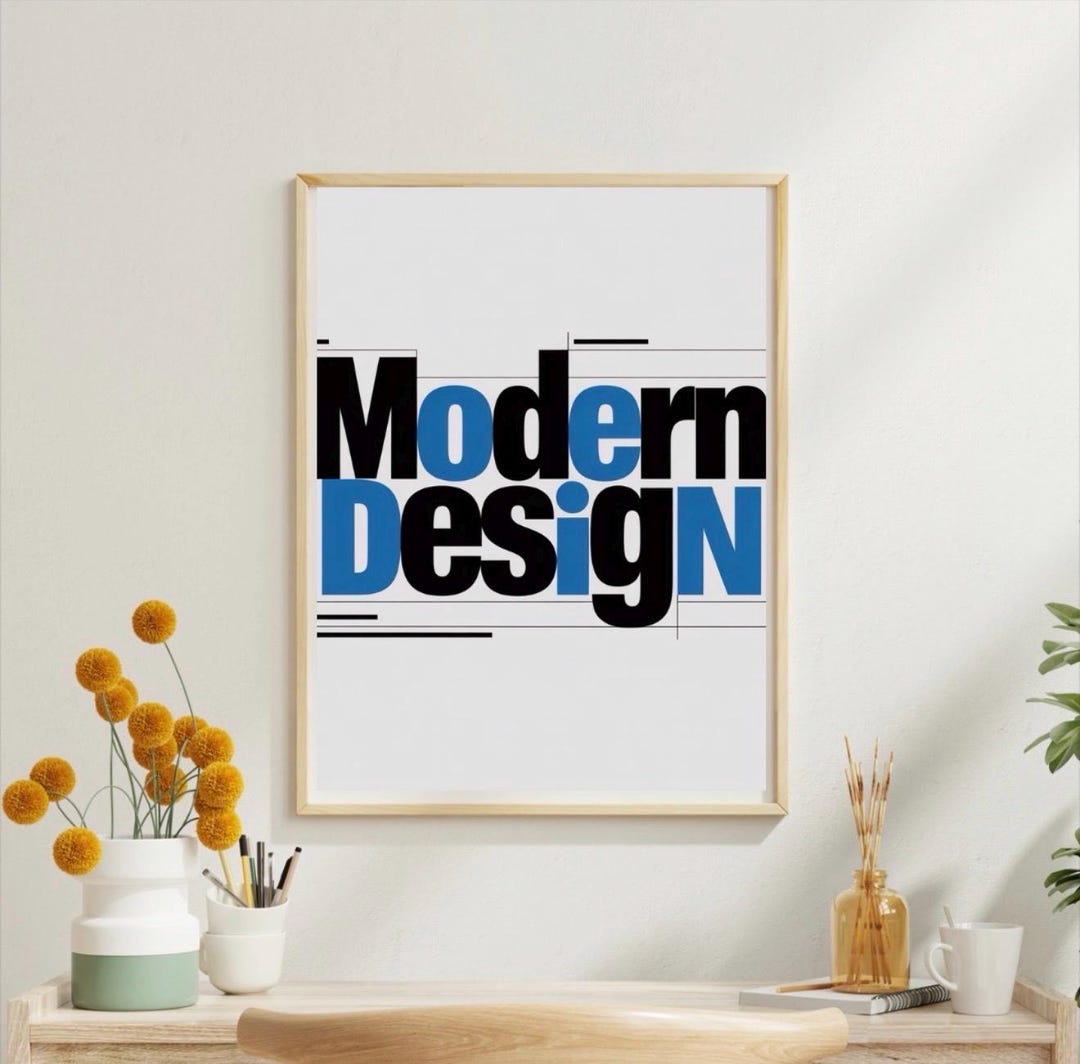 Modern Typography Poster, Modern Design Wall Art, Graphic Typography ...