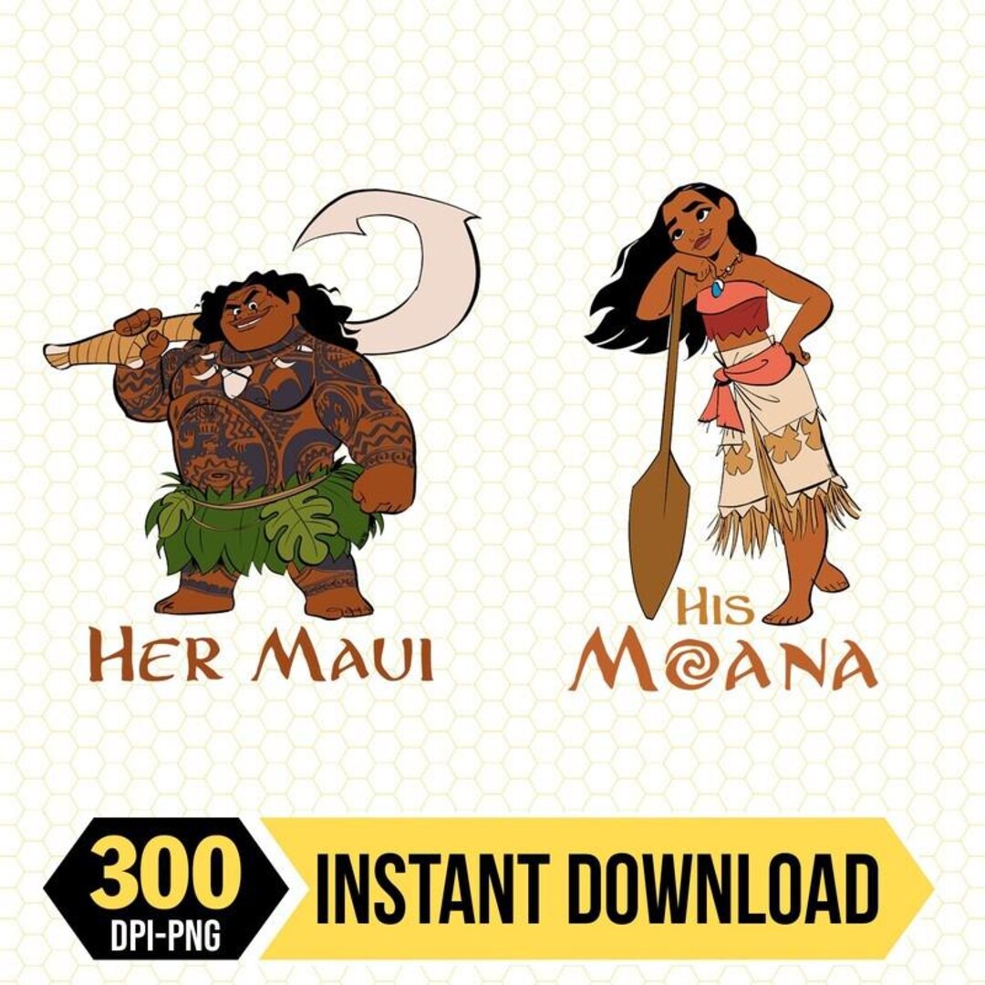 Moana & Maui Couple PNG, Cartoon Island Couple Shirt Design, I Like ...