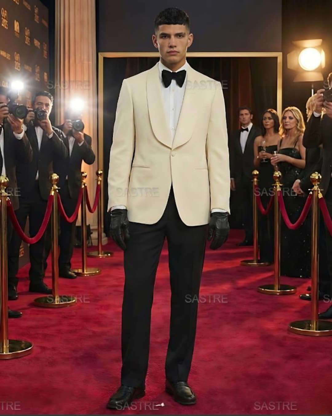 Herren Ivory Smoking Anzug | Terry Rayon Schal Revers Hochzeit ...