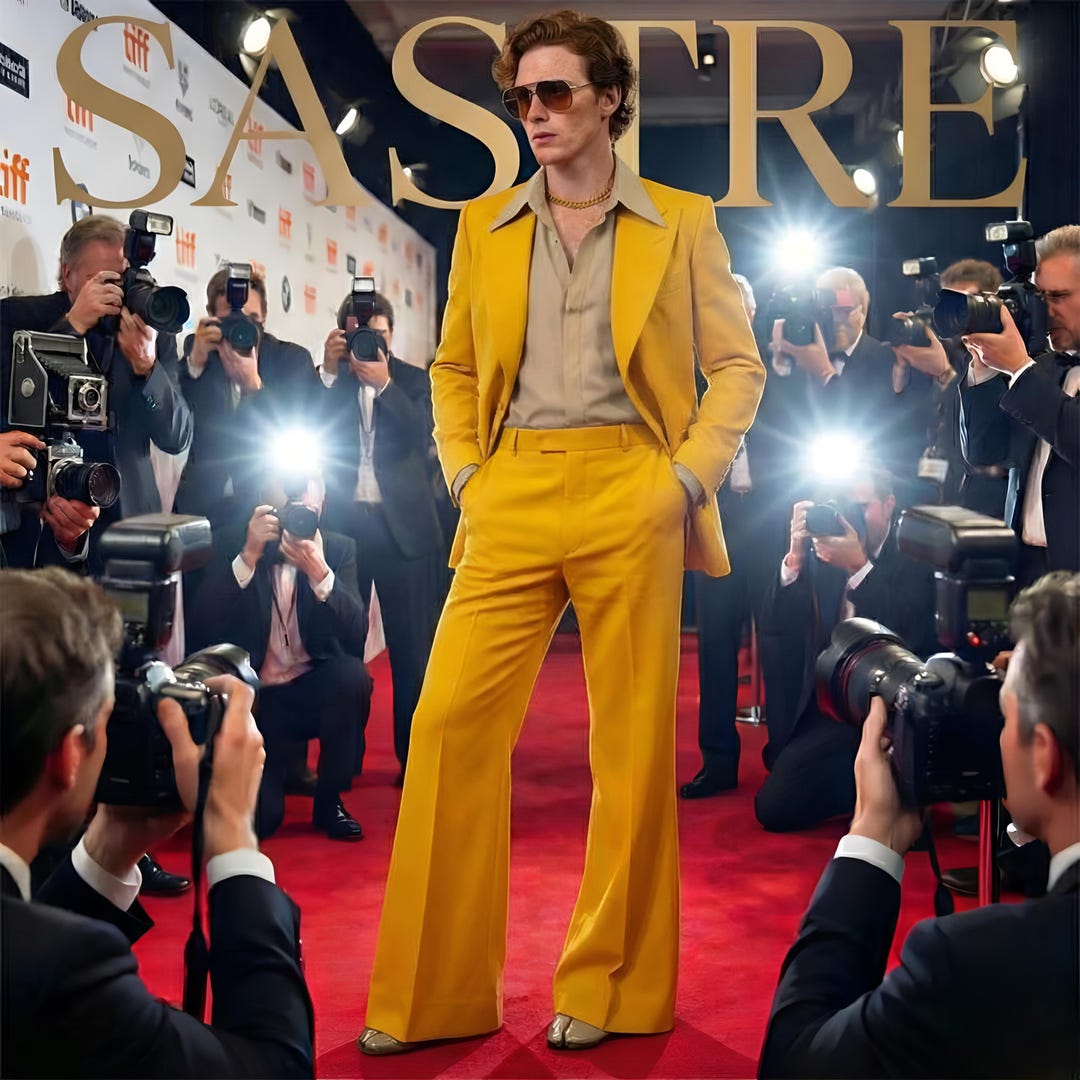 Men's Vintage 70s Yellow Suit - Handmade Terry Rayon Wide Lapel Disco ...