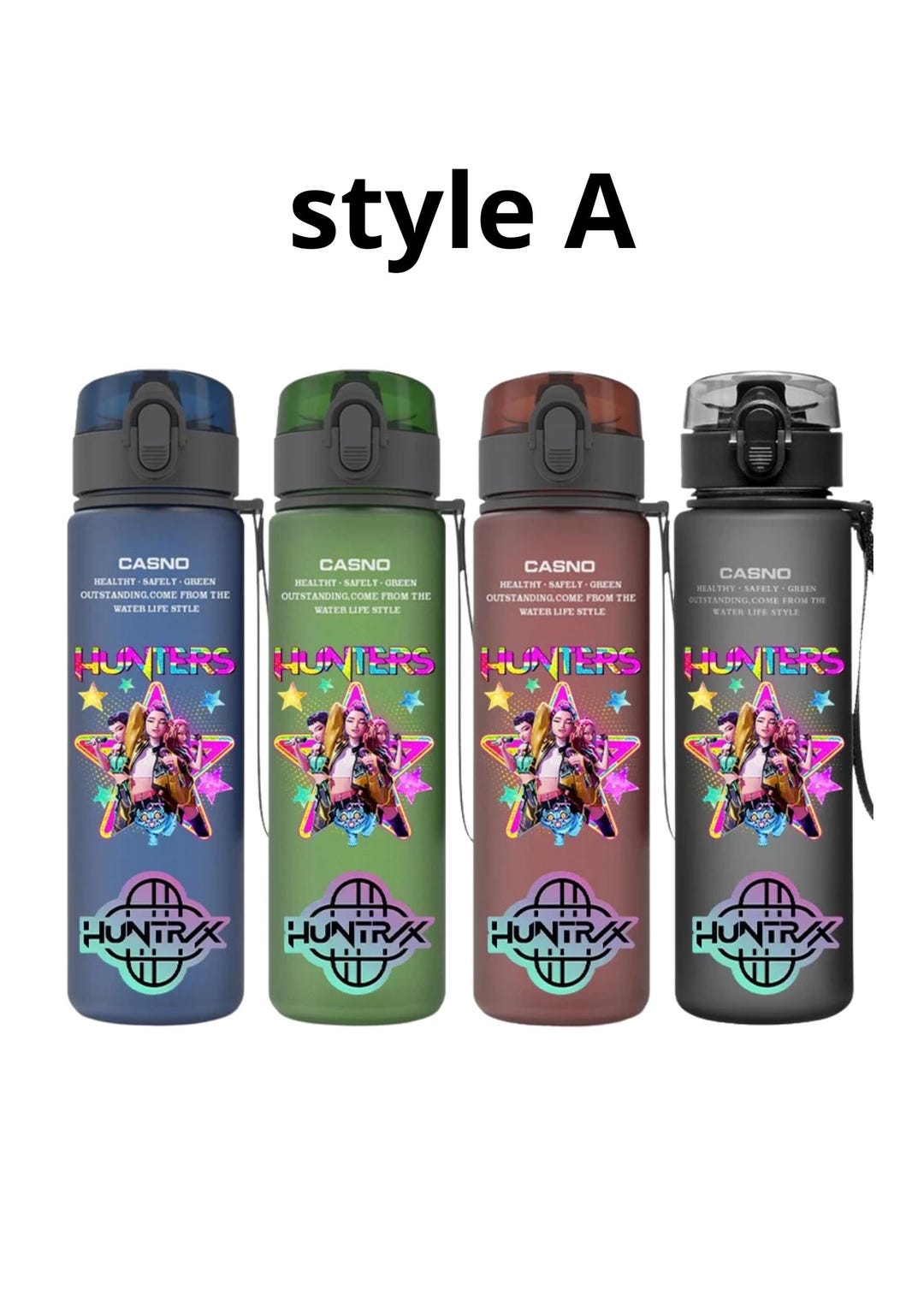 HUNTR/X Demon Hunters Gradient Water Bottle – Frosted Cup for Students ...