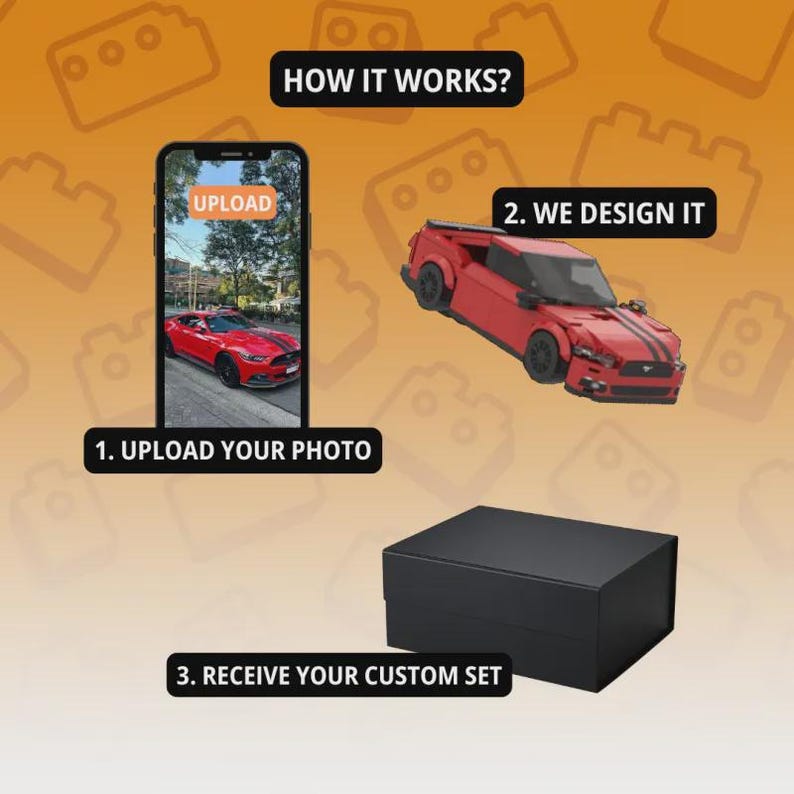 Custom Photo Car Brick Model With License Plate, Personalized Gift for ...