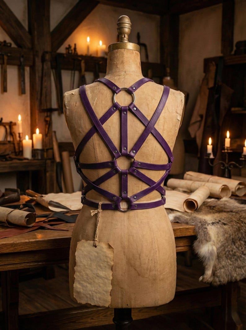 The "arcane Bind" Intricate Leather Cage Harness by Medieval Fantasy ...