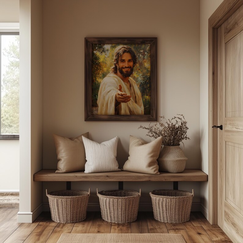 Vintage Jesus Christ Portrait Wall Art - Classic Religious Printable ...