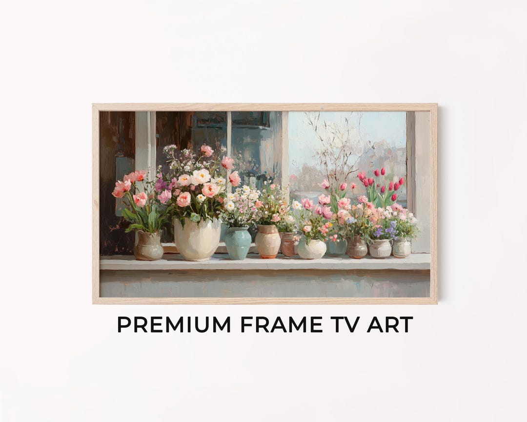 Rustic Cottagecore Floral Spring Frame TV Art, Vintage Dutch-inspired ...