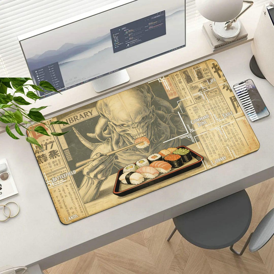 Cthulhu Ramen MTG Playmat | Eldritch Horror Eating Noodles Desk Mat ...